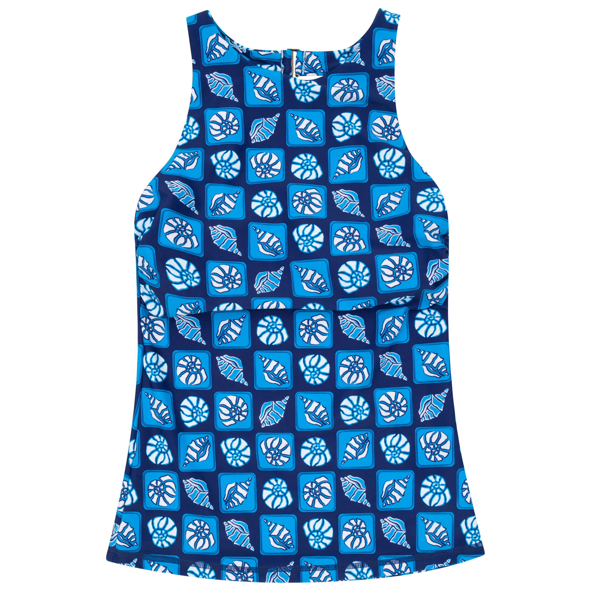 Women’s High Neck Fitted Tankini Top | “Coastal"