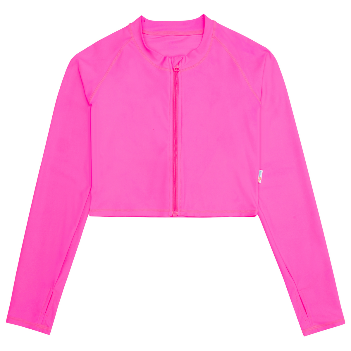 Women's Long Sleeve Crop Rash Guard | “Neon Pink”