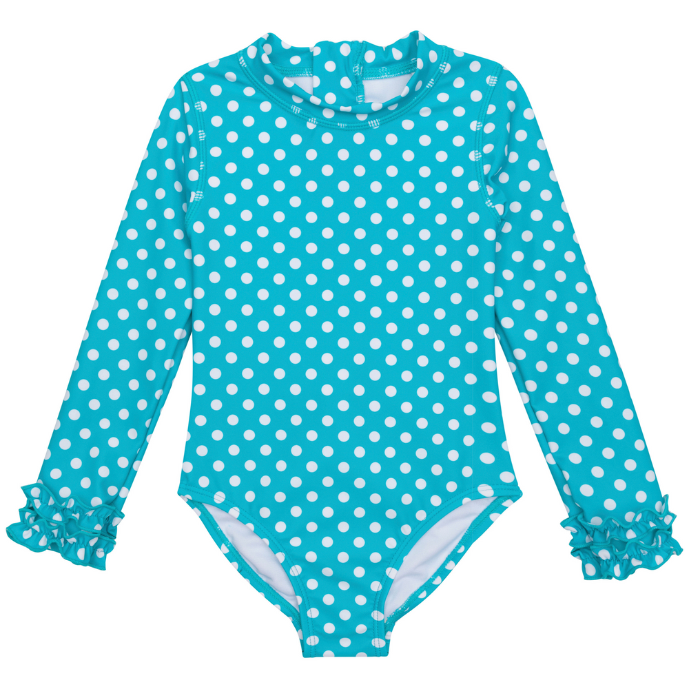 Girls Long Sleeve Surf Suit (One Piece Bodysuit) | "Scuba Sassy Surfer