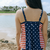 Women’s Strappy A-Line Tankini Top | “Americana”