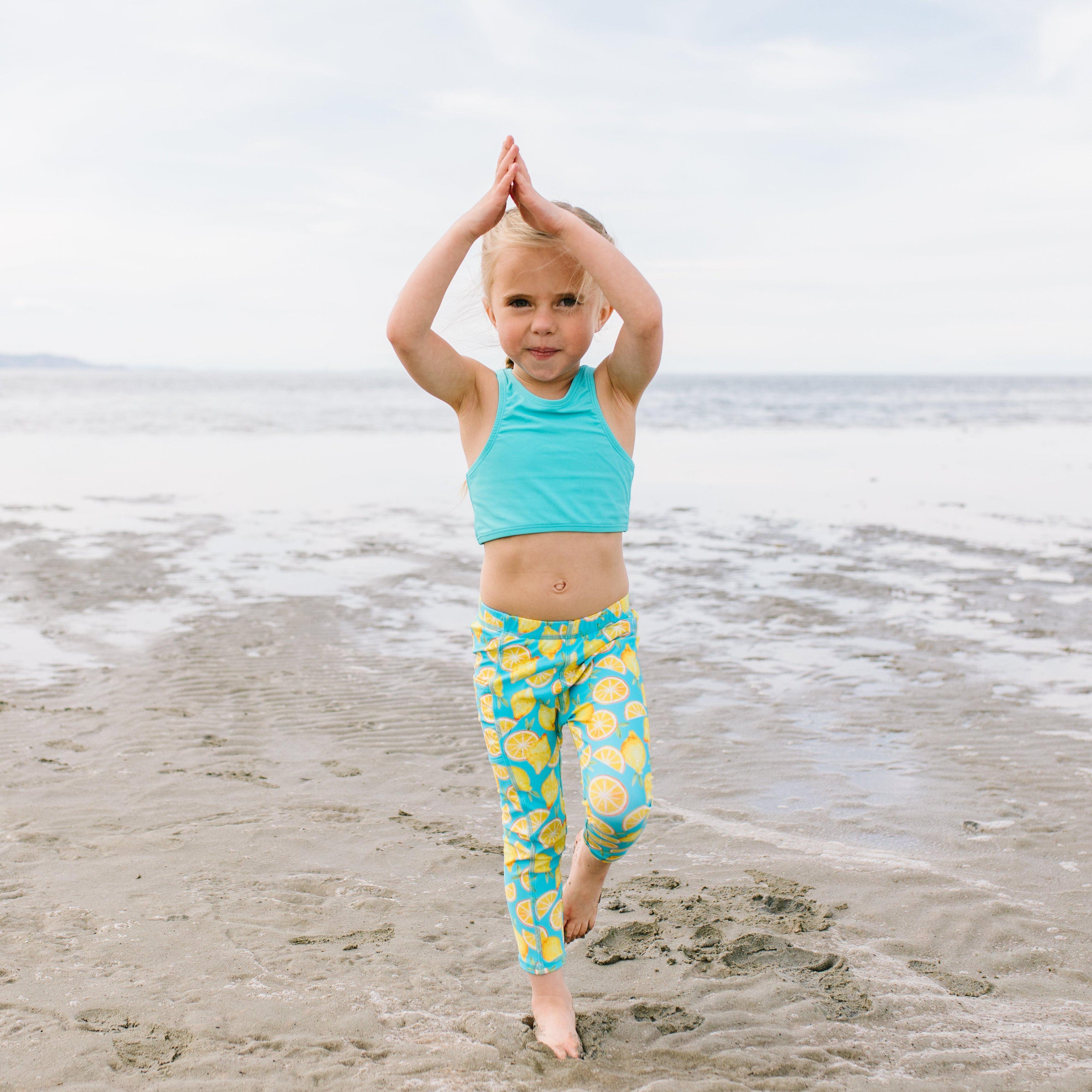 SwimZip Girl's Halter Top Swim Set - Aqua - UPF 50+ Sun Protection