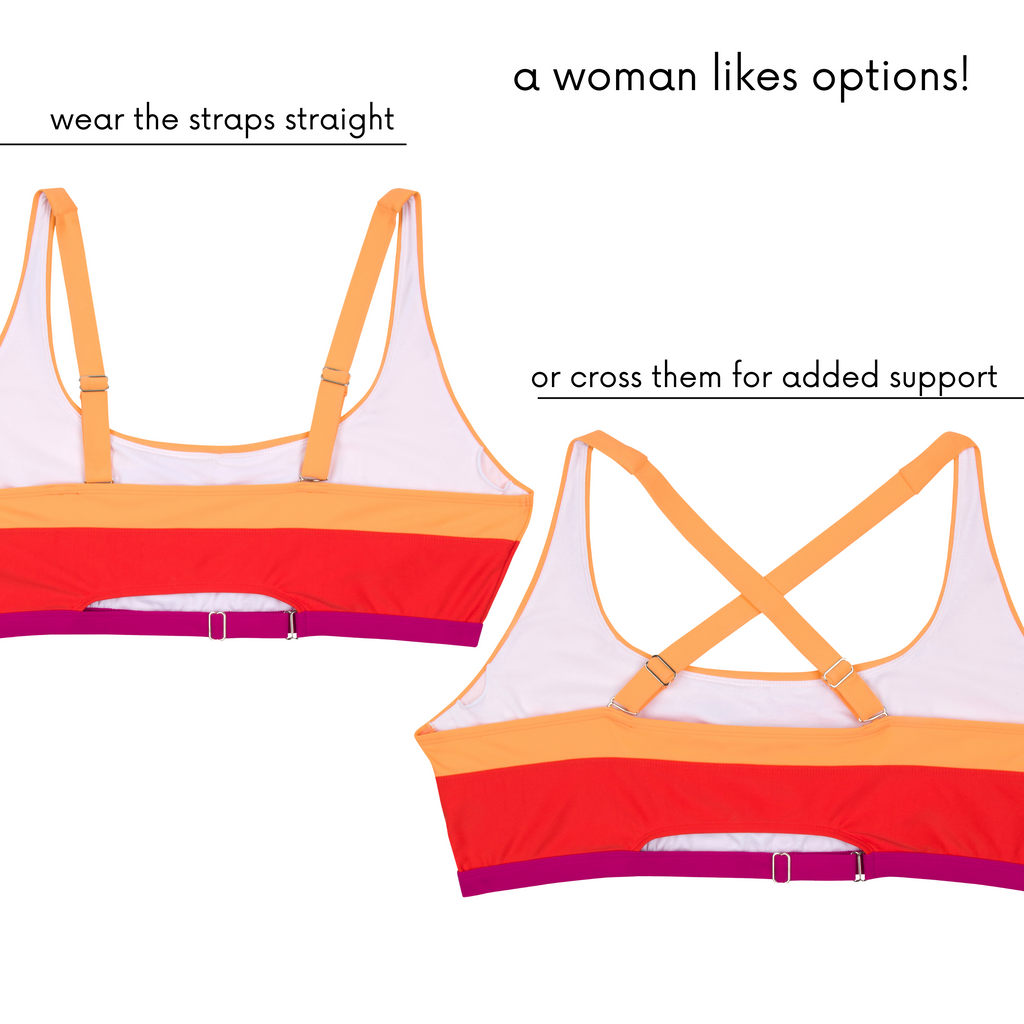 Women's Scoop Neck Bikini Top Plus Size | "Color Pop"