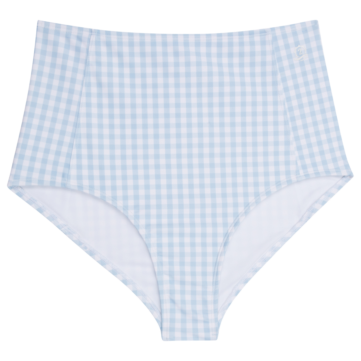 Women's High Waist Bikini Bottoms | "Blue Gingham"