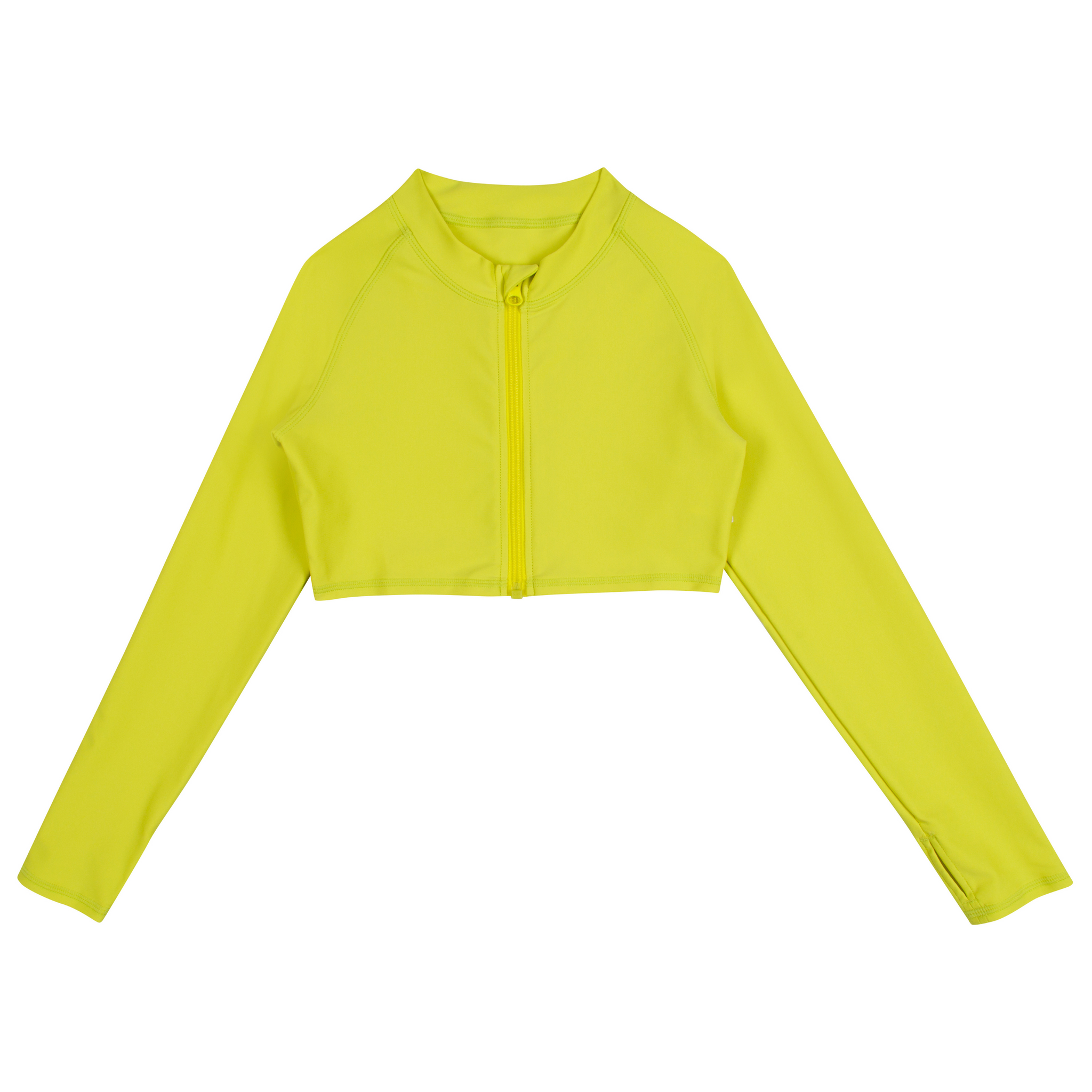 Girls Long Sleeve Crop Rash Guard | "Sulphur Yellow"