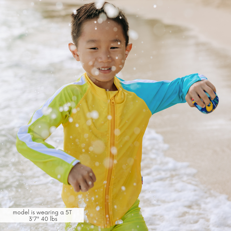 SwimZip Kid's Long Sleeve Rash Guard - Multiple Colors - UPF 50+