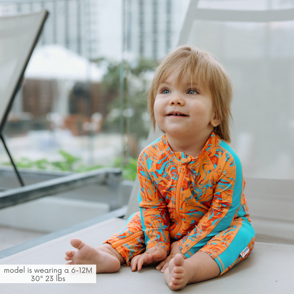 Sunsuit - Long Sleeve Romper Swimsuit | "Swirl"
