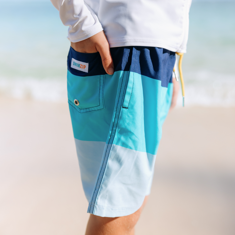 Boys Swim Trunks Boxer Brief Liner (sizes 6-14) | “Color Pop"