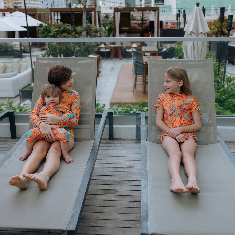 Girls Long Sleeve Crop Rash Guard | "Swirl"