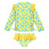 Girls Long Sleeve Rash Guard Ruffle Bottom Swimsuit Set (2 Piece) | "L
