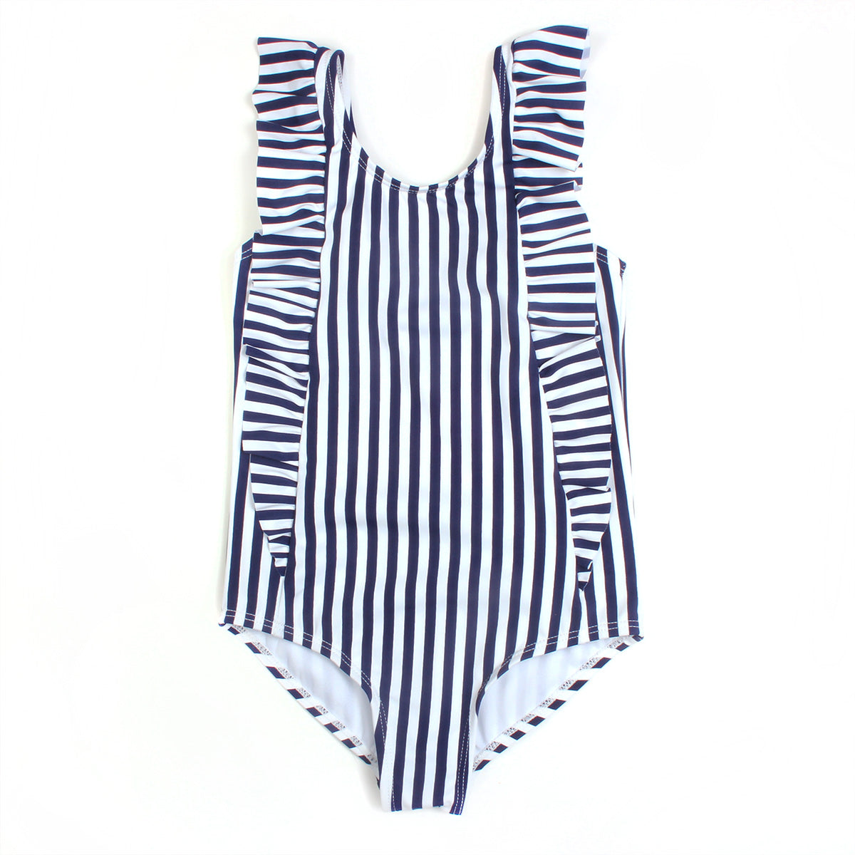 SwimZip Girl's One-Piece Swimsuit UPF 50+ Sun Protection - Navy Stripe
