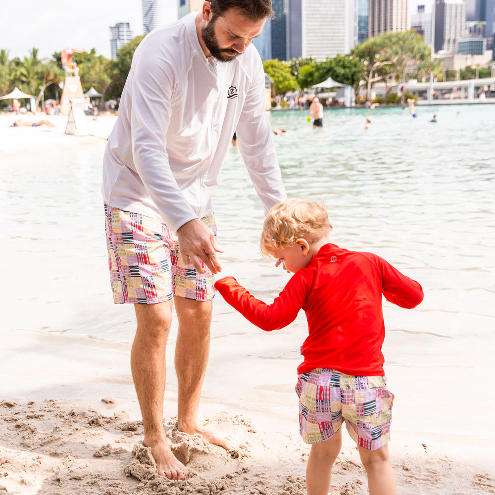 Kid's Long Sleeve Rash Guard Swim Shirts w/ Zipper - UPF 50+ | SwimZip